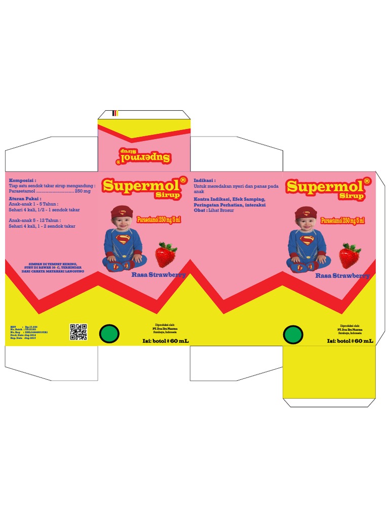 Template Kardus Botol Obat | PDF