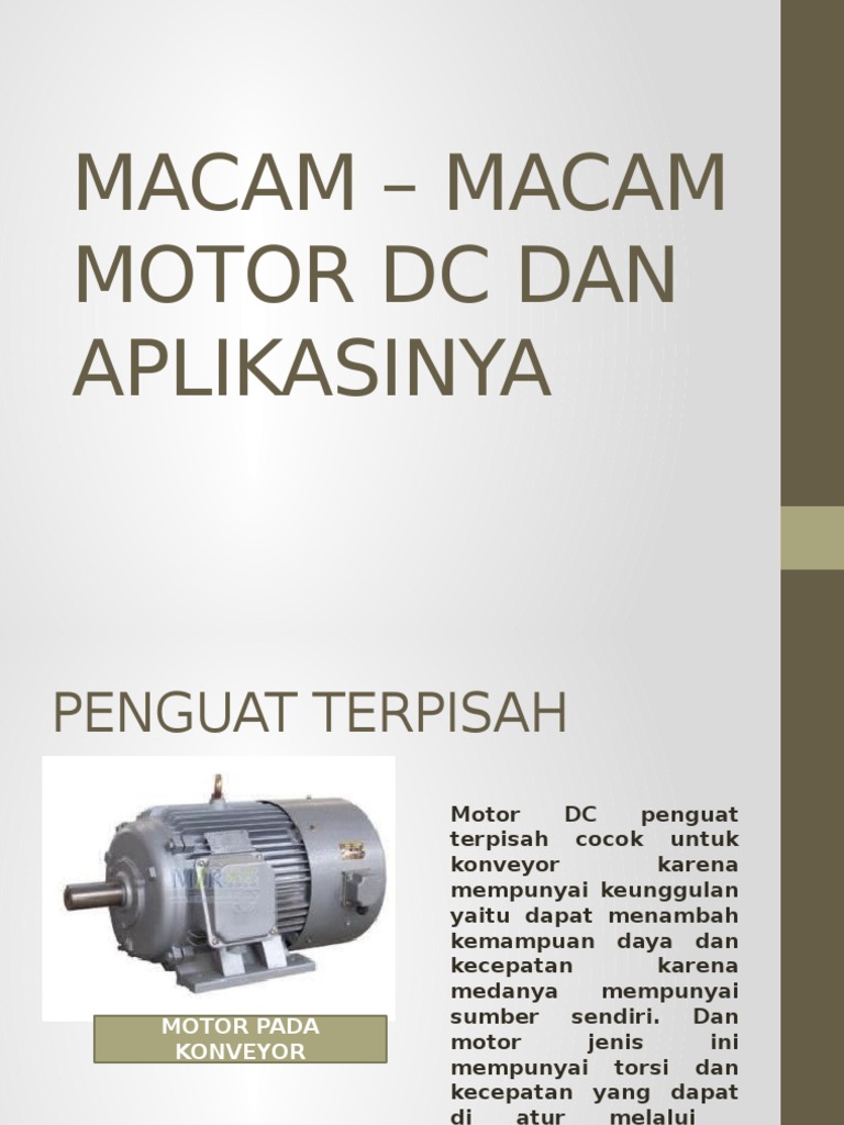Macam - Macam Motor DC Dan Aplikasinya | PDF