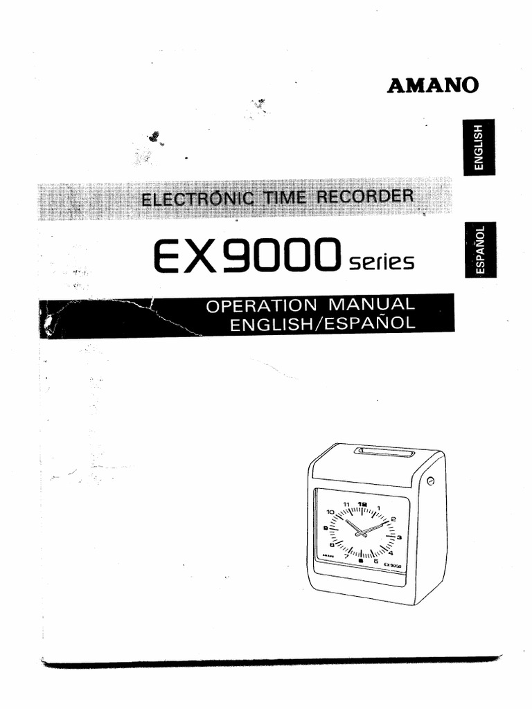 Amano EX-9600 User Manual | PDF | Manufactured Goods | Machines