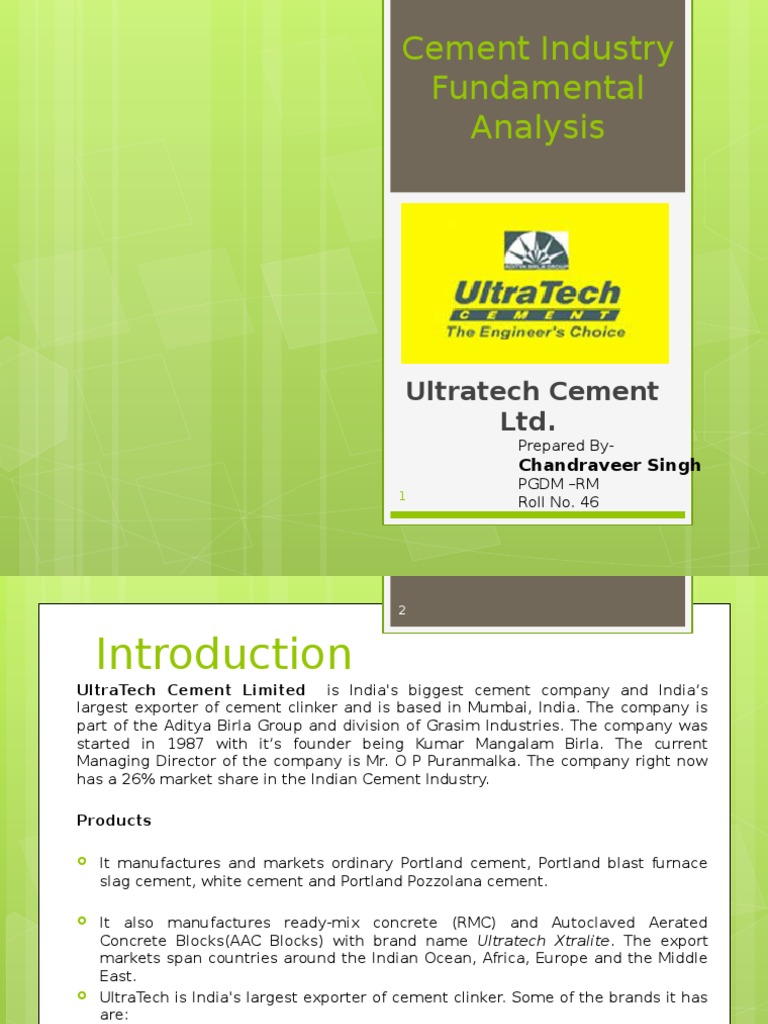 Ultratech Cement Company Overview | PDF | Economies | Economy (General)