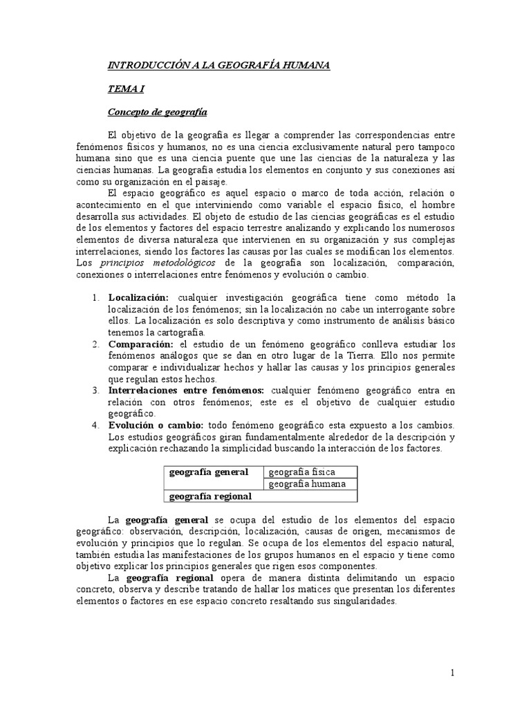 Introducción a la Geografía Humana | PDF | Geografía | Science