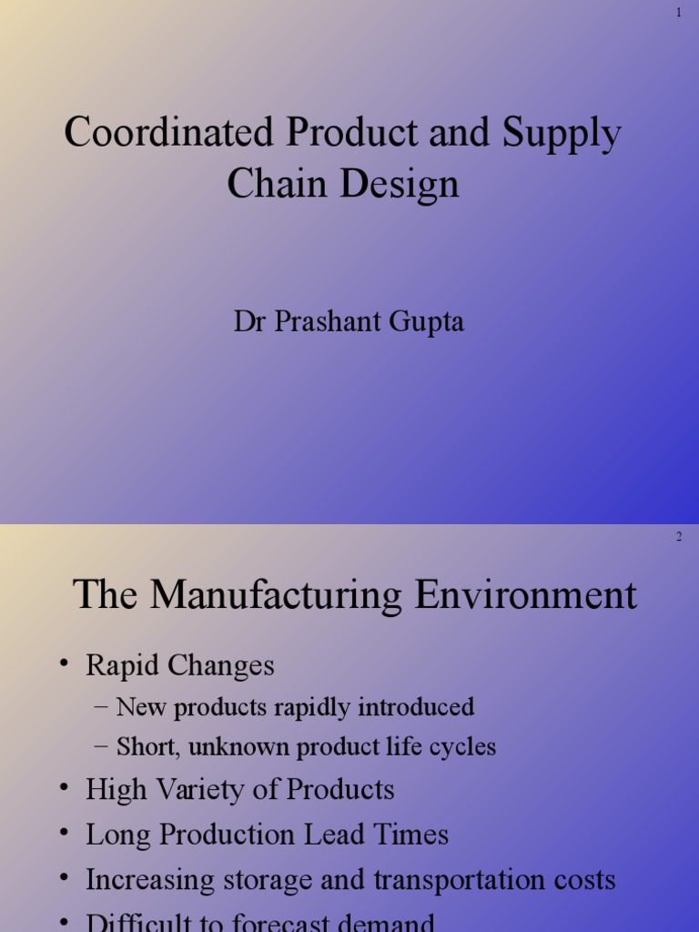 Coordinated Product and Supply Chain Design | Download Free PDF ...