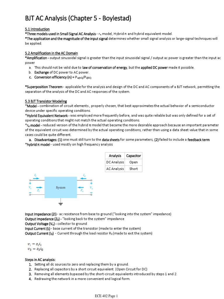 Electronic Circuit Analysis and Design ECE 402 (TIP Reviewer) | PDF ...