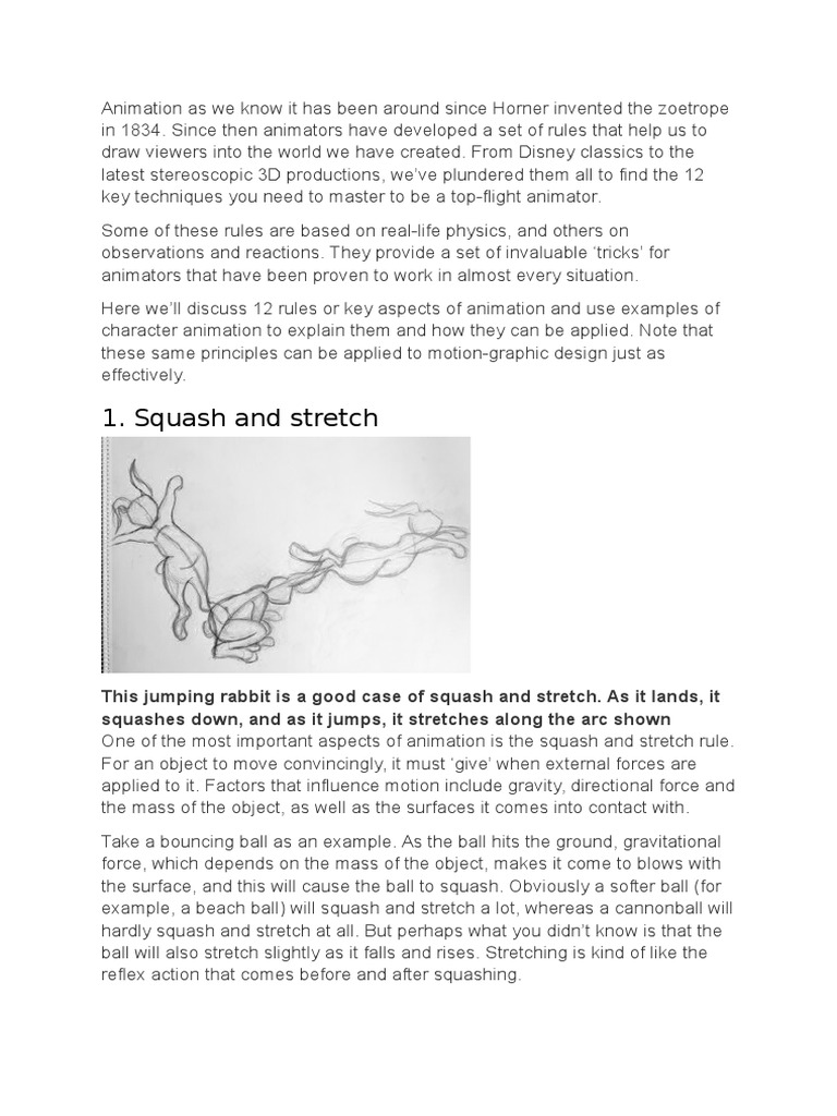 12 Rules of Animation | PDF | Animation | Force