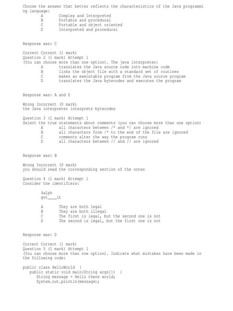 RMIT Test 01 | PDF | Java (Programming Language) | Variable (Computer ...