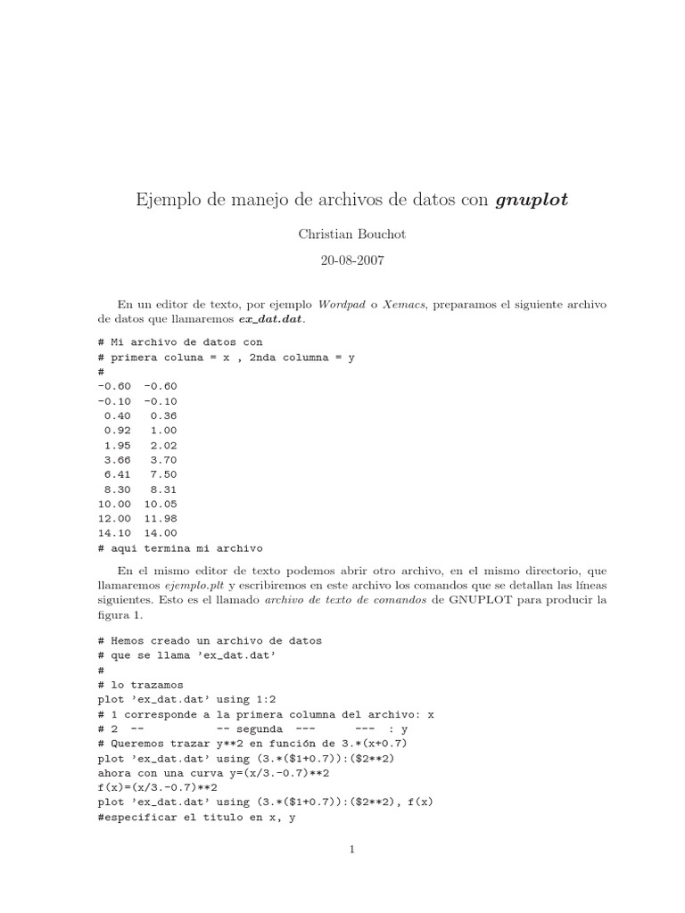 Ejemplo Gnuplot | PDF