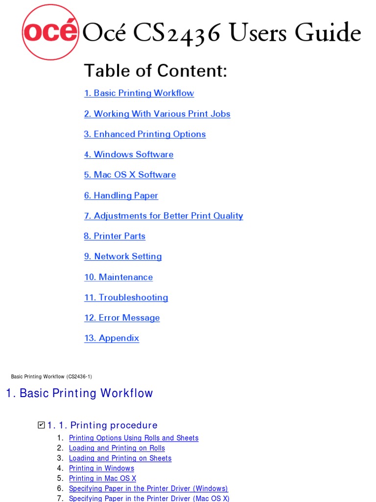 Océ Plotter 2436 | PDF | Printer (Computing) | Printing