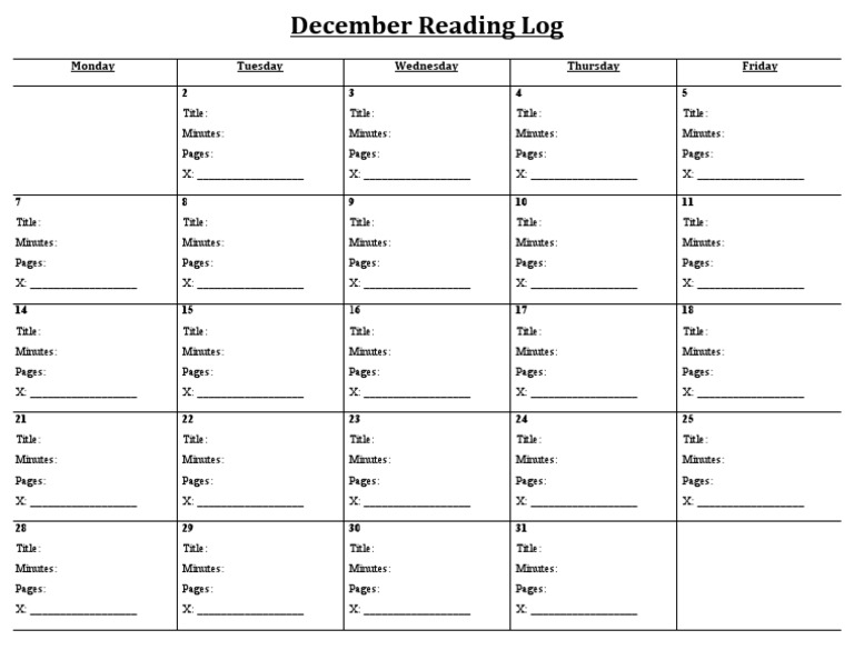 December Reading Tracker | PDF | Career & Growth