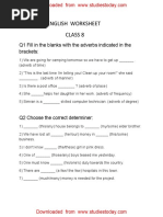 Class 7 Tenses Worksheet with Answers | PDF | Grammatical Tense ...