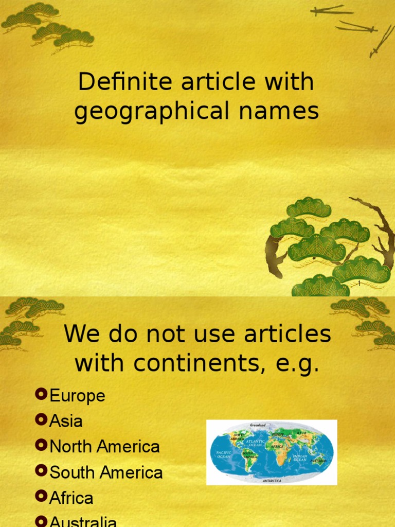 Definite Article With Geographical Names | PDF