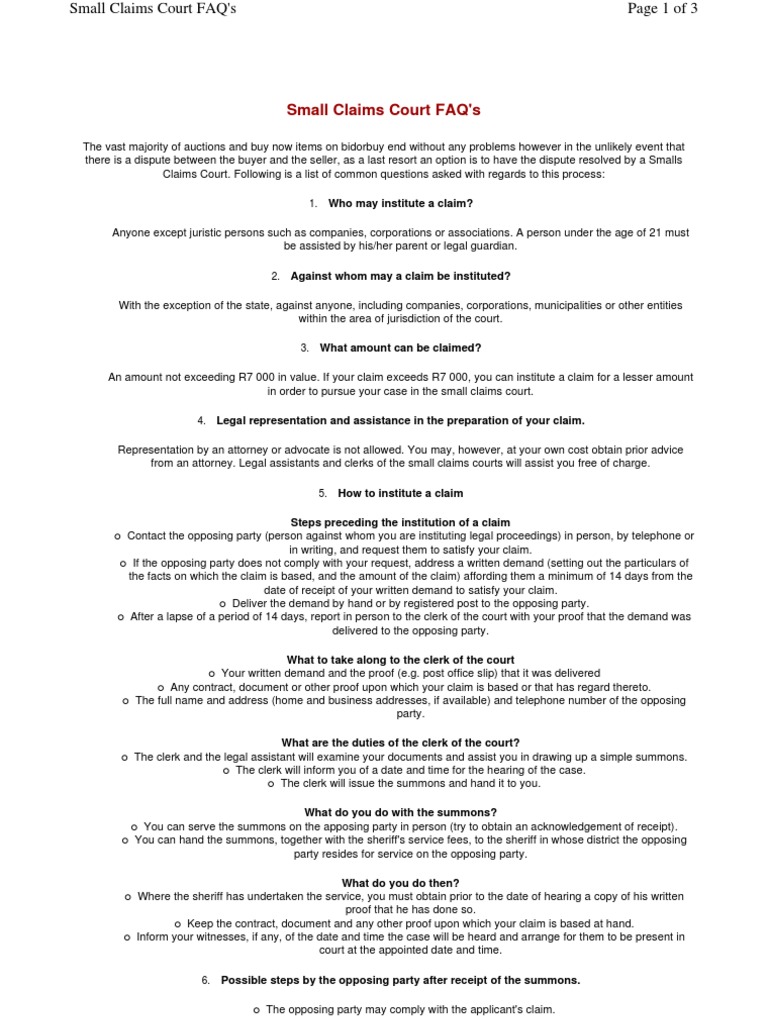 Small Claims Court Process Explained | PDF | Judgment (Law) | Government