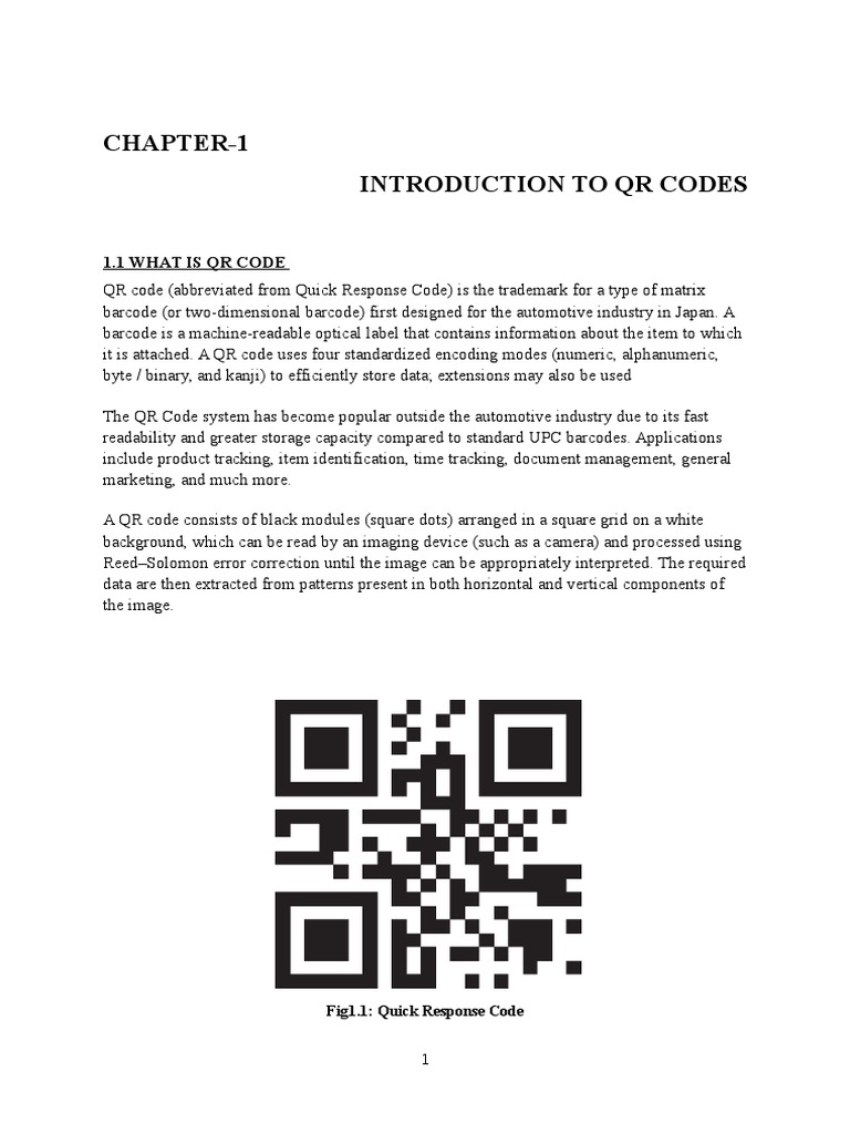 QR Code Final Report | PDF | Qr Code | Barcode