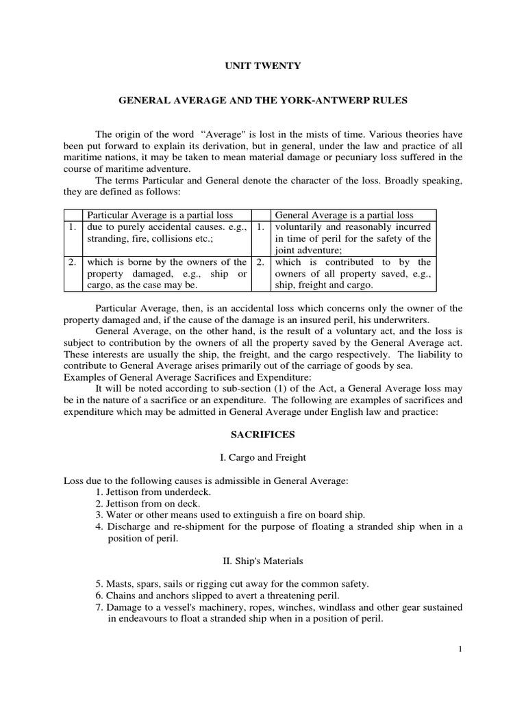 General Average | PDF | Marine Salvage | Ships