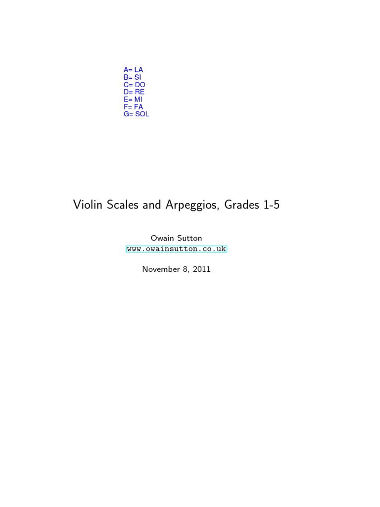 Grade 1-5 Scales For Violin | PDF