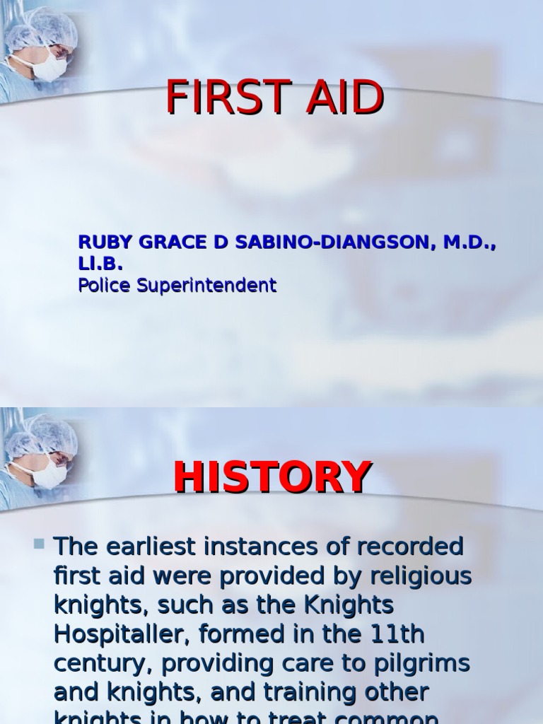 First Aid Lecture | PDF | First Aid | Diseases And Disorders