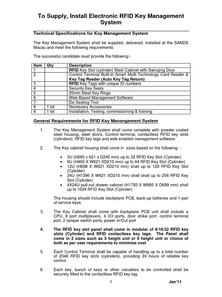 TenderSpecs Proxsafe Flexx PDF | PDF | Radio Frequency Identification ...