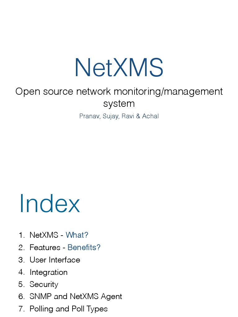 NetXMS Presentation | PDF | Computer Network | Server (Computing)
