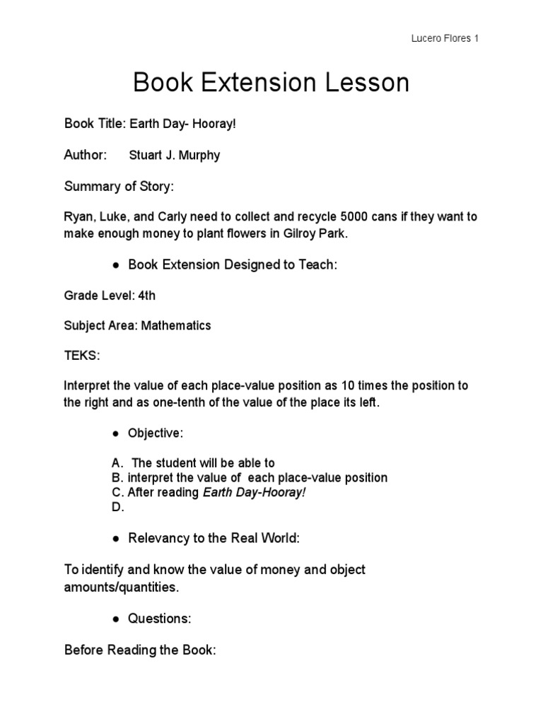 Bookextensionlesson | PDF