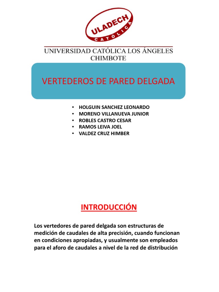 Vertederos de Pared Delgada | PDF | Triángulo | Descarga (hidrología)