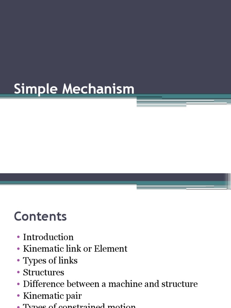 Chapter 1 Theory of Machines | PDF | Machines | Kinematics