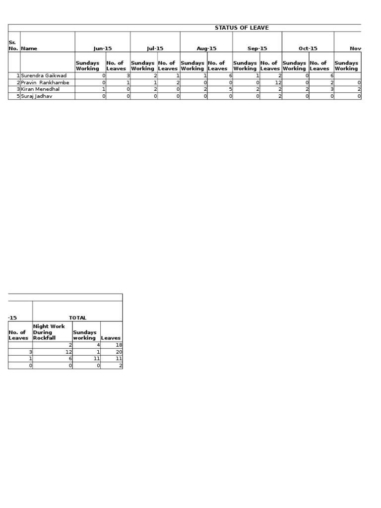 Employee Leave Summary | PDF