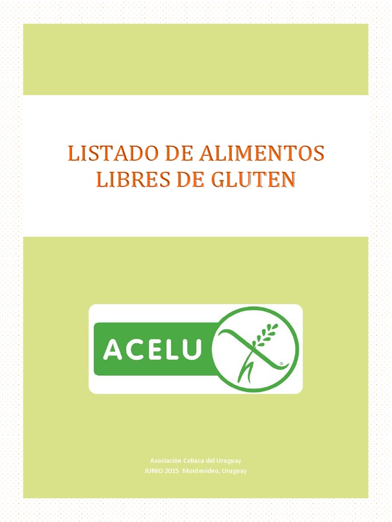 Listado Acelu Setiembre 2015 | PDF | Enfermedad celíaca | Gluten