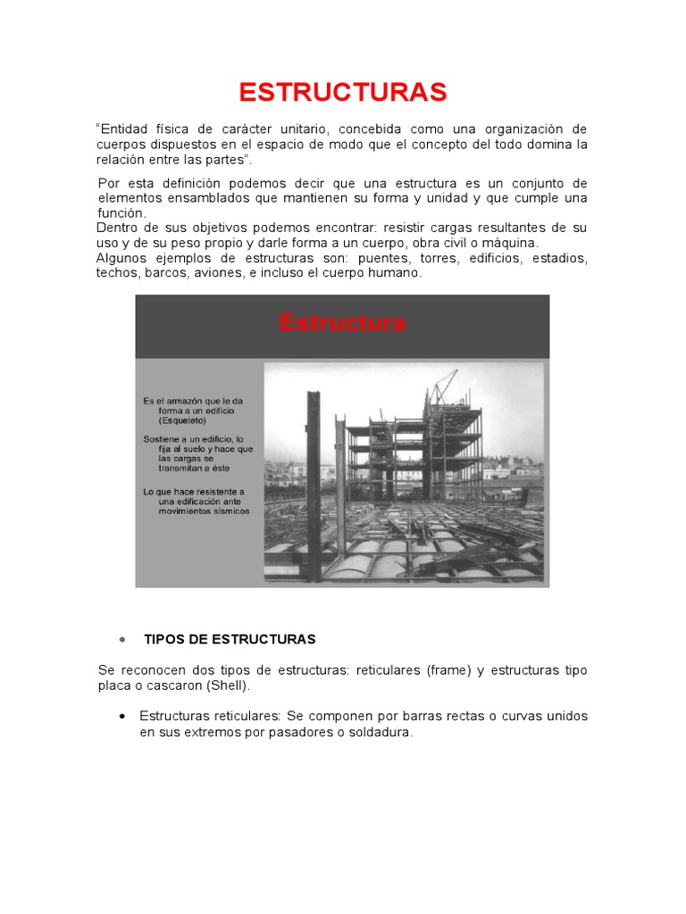 Tipos y Principios de Estructuras en Construcción | PDF | Calidad ...