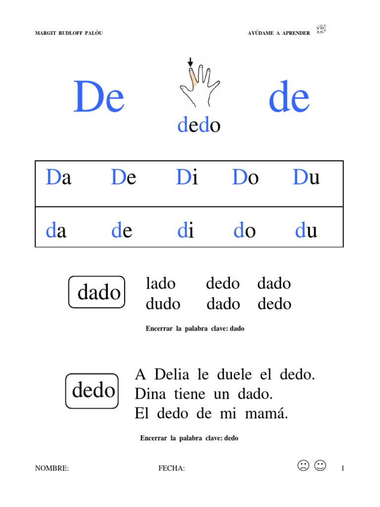 Lectura Actividades Con La Letra Da De Di Do Du Lecturas De Silabas