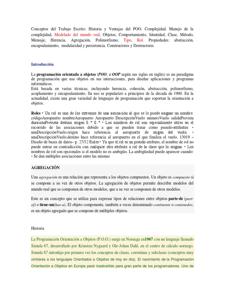 POO | PDF | Objeto (informática) | Programación orientada a objetos