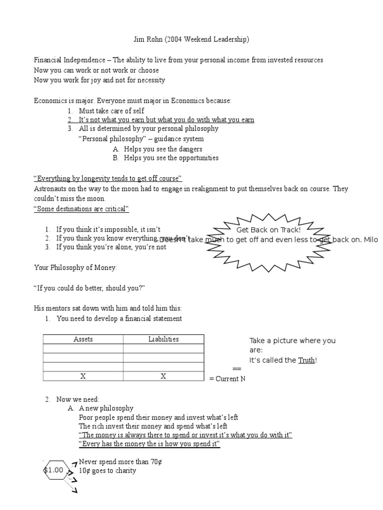 Jim Rohn-2004 Weekend Leadership | PDF | Leadership | Economies