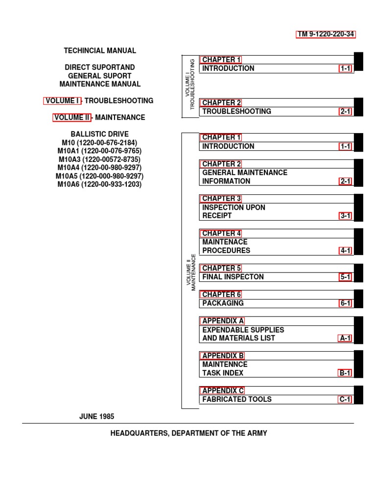 TM 9-1220-220-34 - Ballistic Drive M10 | PDF | Equipment | Manufactured ...