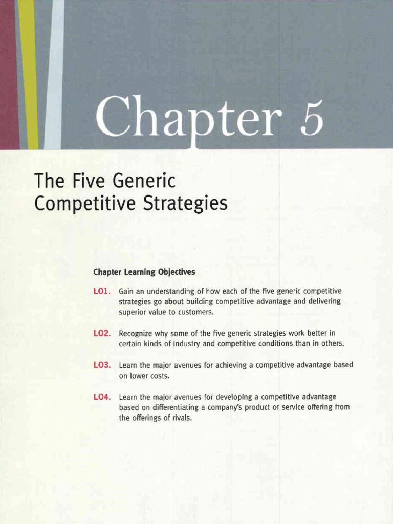 Chapter 5 the Five Generic ... Strategies | Competitive Advantage ...