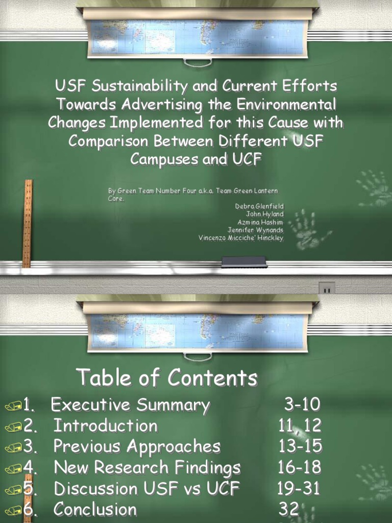 USF vs UCF: Campus Sustainability Efforts | PDF | Sustainability ...