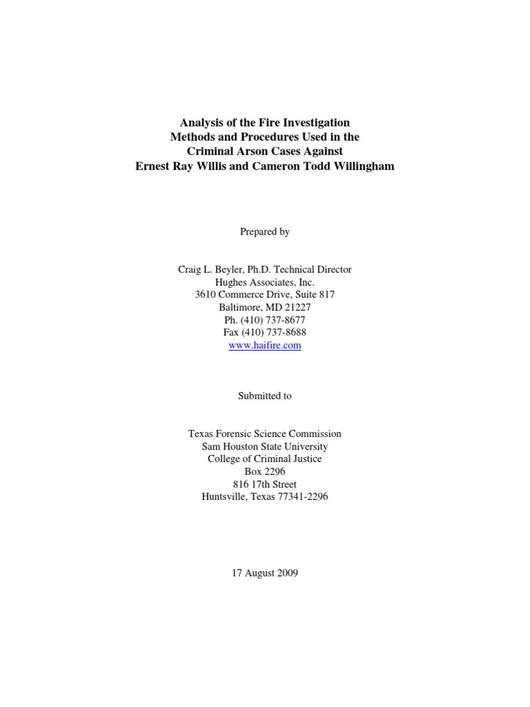 Analysis of The Fire Investigation Methods and Procedures Used in The ...