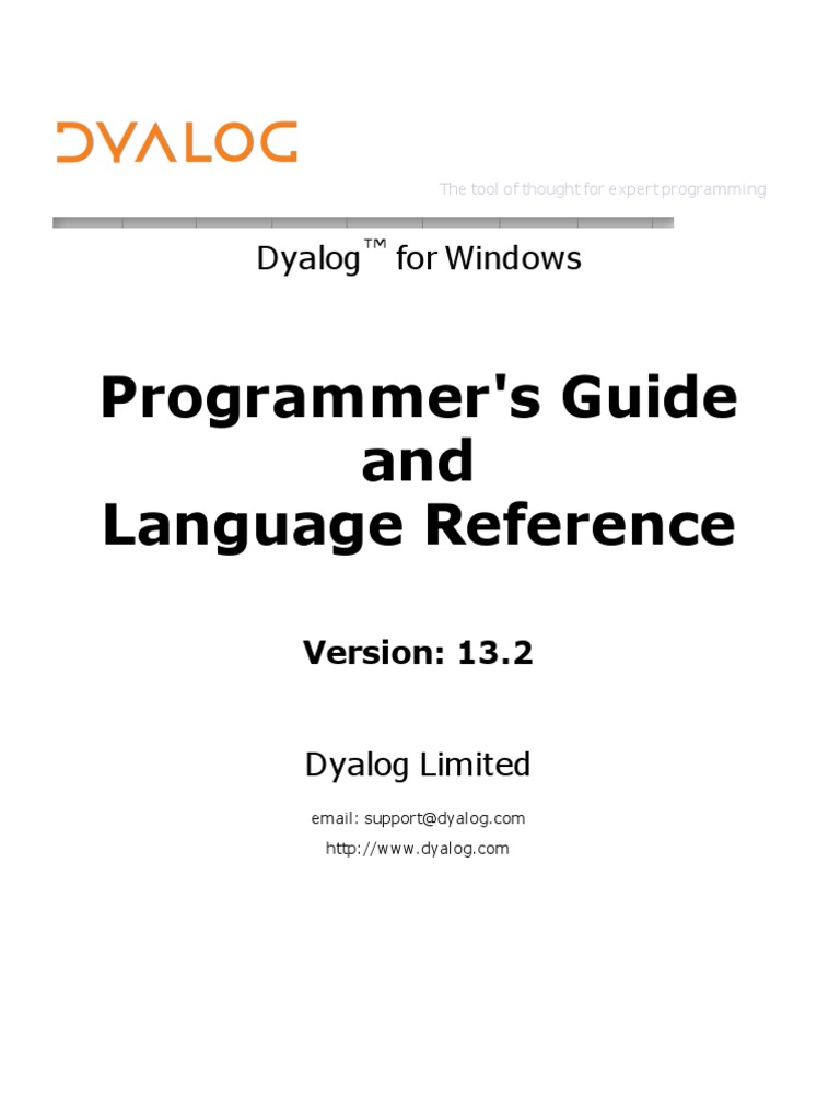 Dyalog Apl Programmers Guide And Language Reference Apl Programming Language Data Type