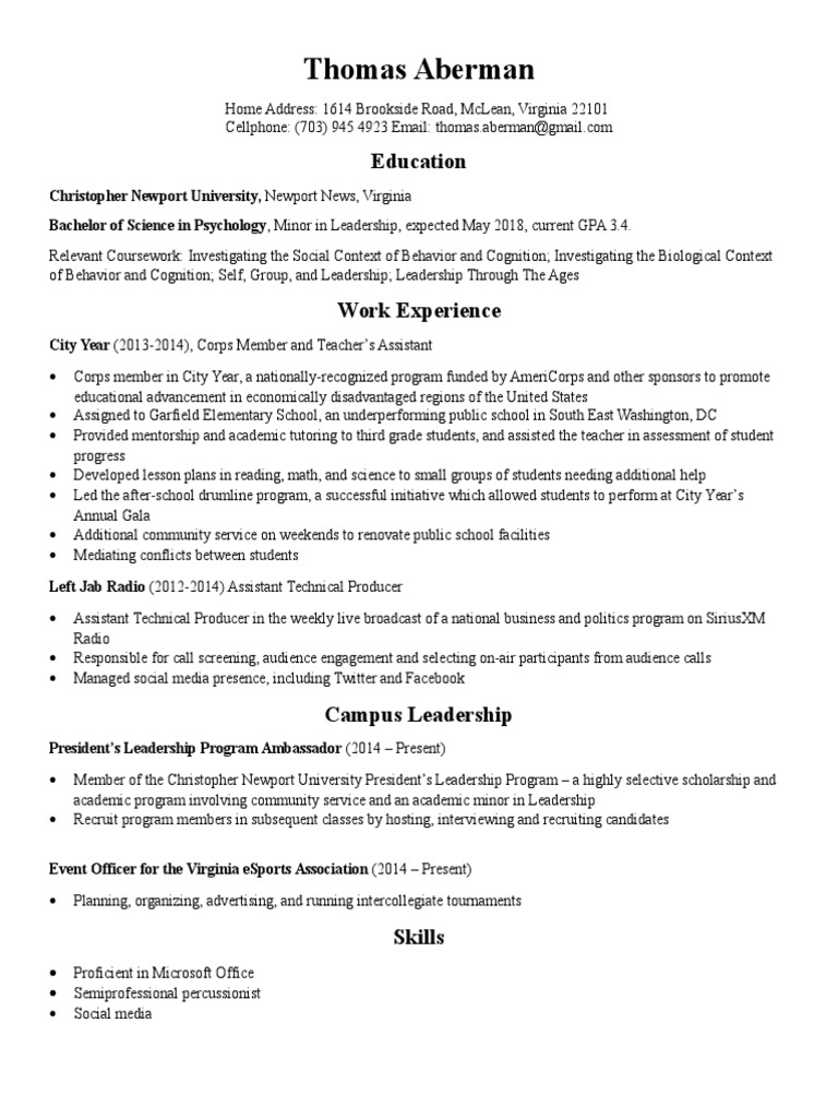 Resume Thomas Aberman | PDF | Career & Growth
