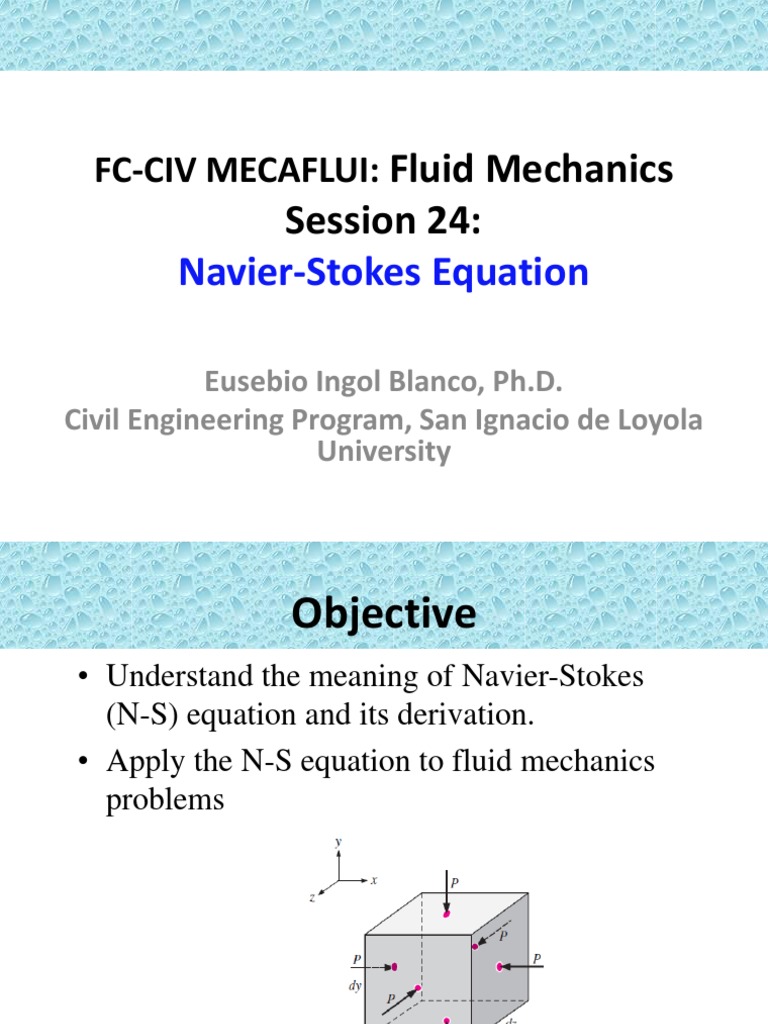 Lecture24 Navier Stokes | PDF | Navier–Stokes Equations | Fluid Mechanics