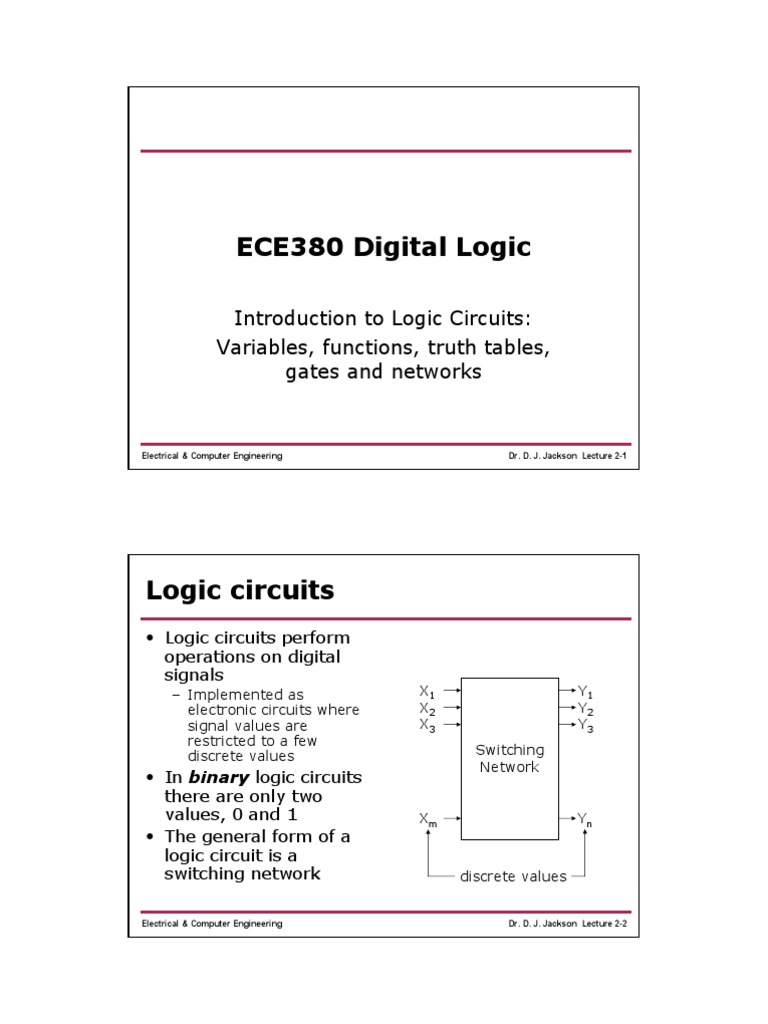 Lect02 2truth Table | PDF | Logic Gate | Electronic Circuits