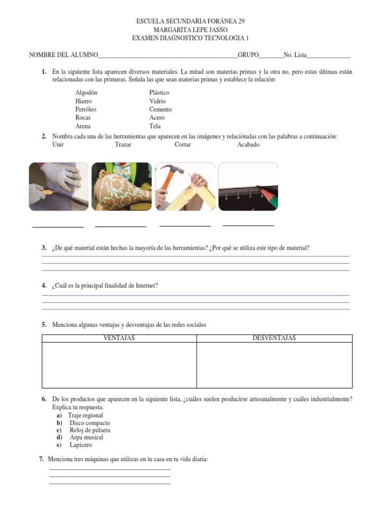 Examen Diagnostico Tec1 | PDF