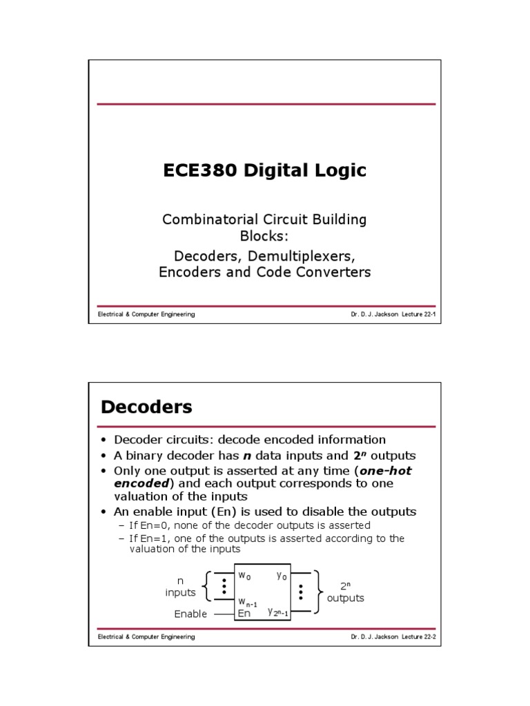 Lect22-2Combinational Decoder Demux | Download Free PDF | Binary Coded Decimal | Electronic Design