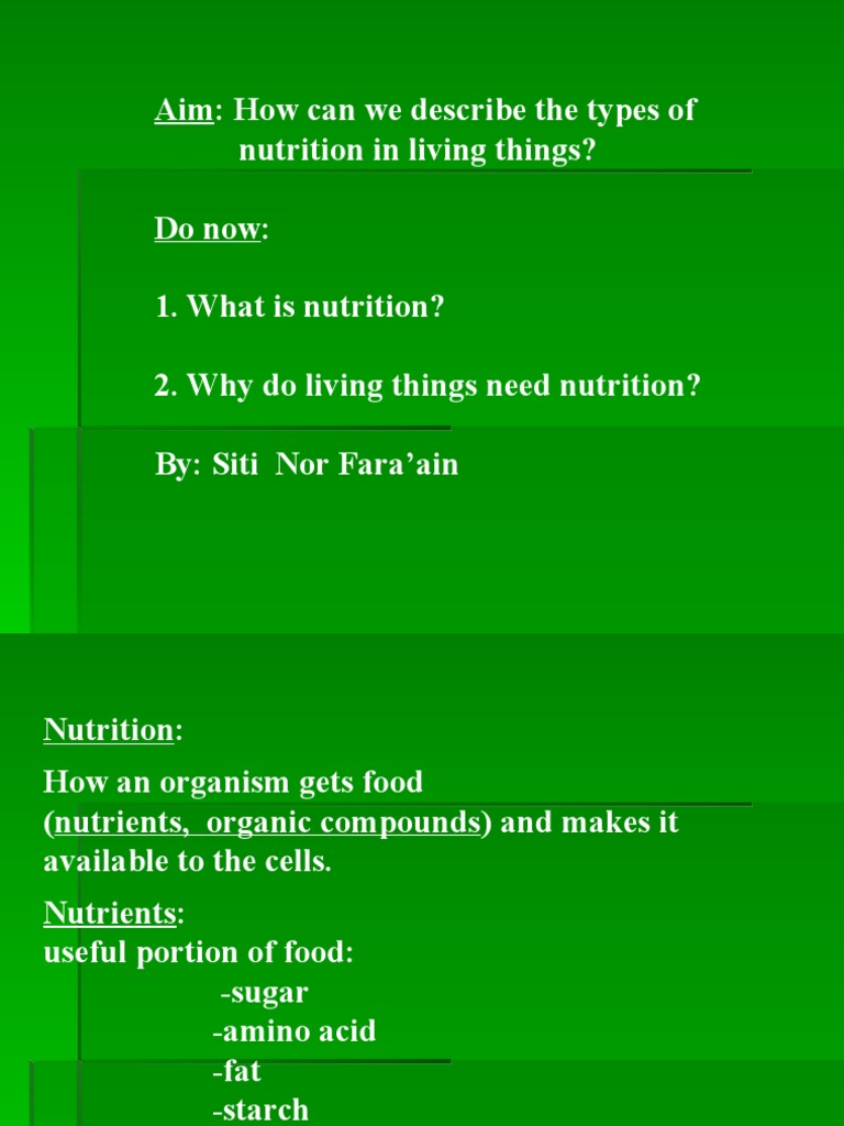 6.1 Types of Nutrition | PDF