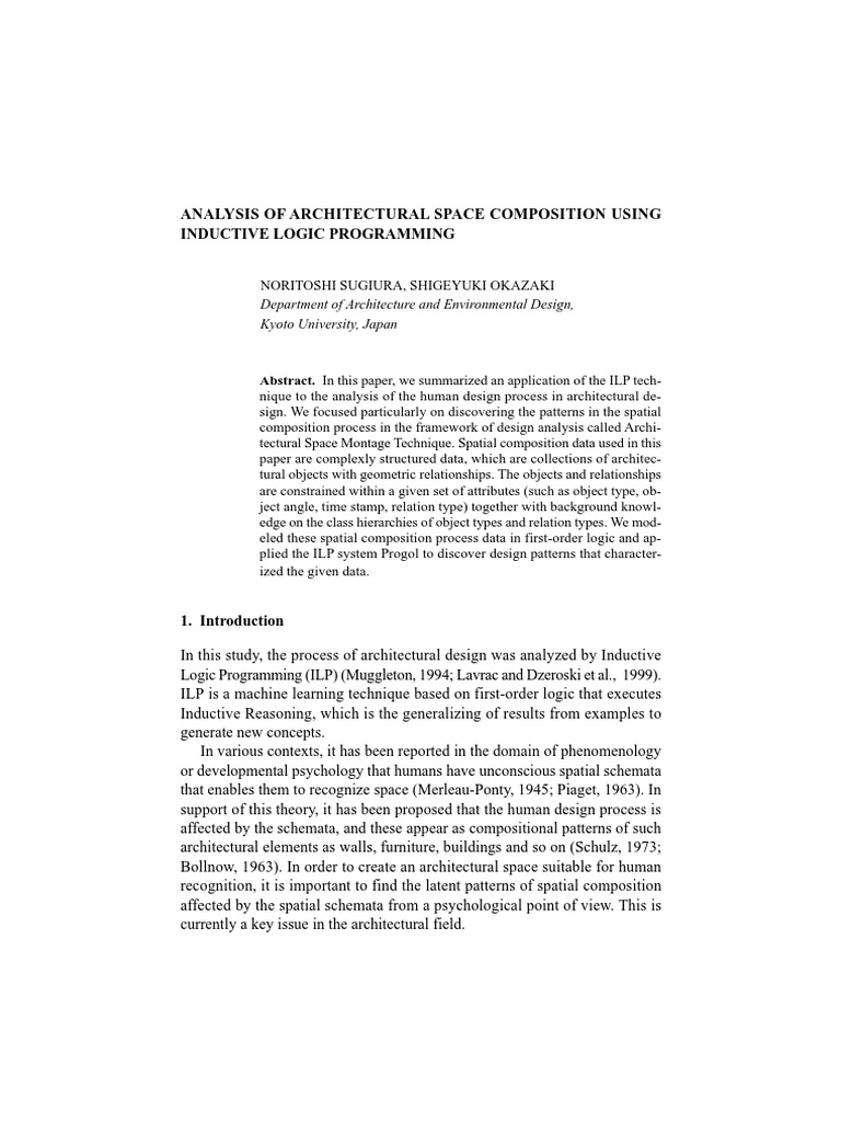 Analysis of Architectural Space Composition Using Inductive Logic Programming | Download Free ...