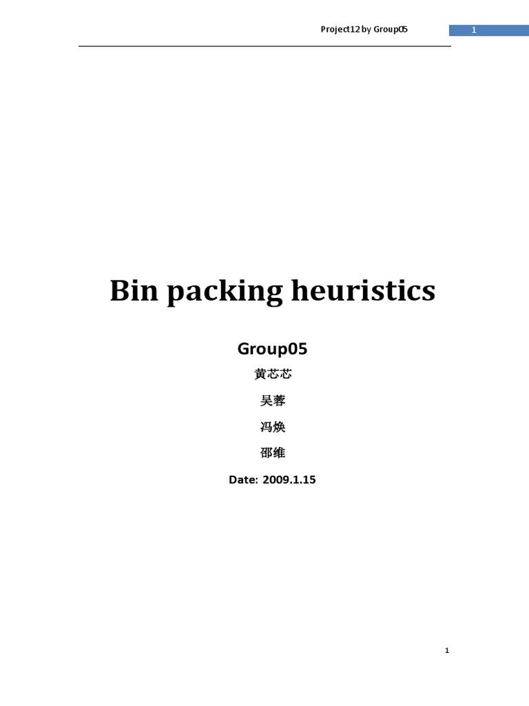 Bin Packing Algorithms | Download Free PDF | Time Complexity | Algorithms