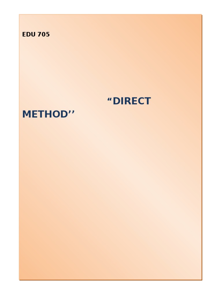 Direct Method | PDF | Vocabulary | Second Language