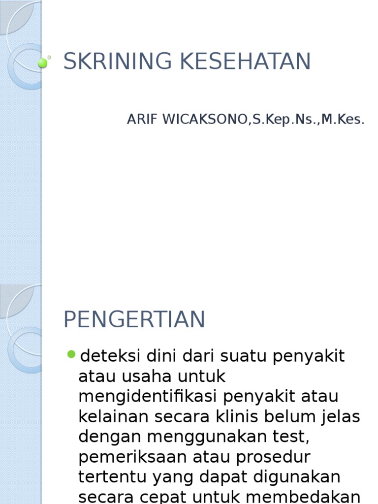 Skrining Kesehatan | PDF