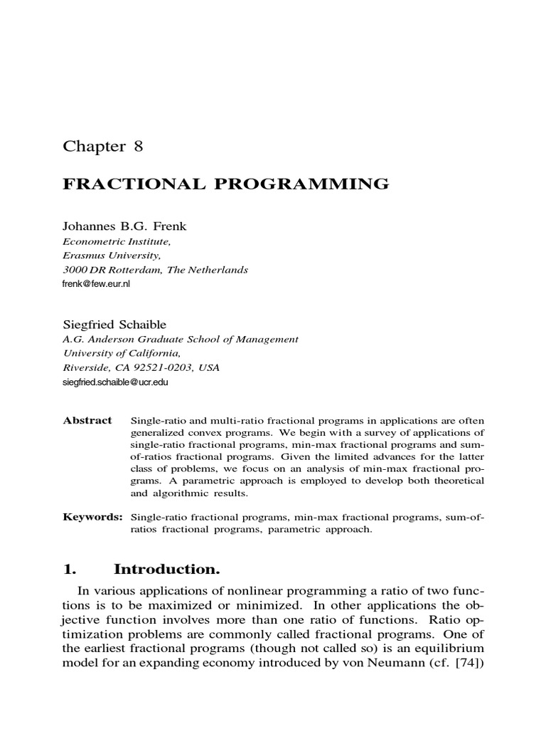 Fractional Programming Pdf Mathematical Optimization Monotonic