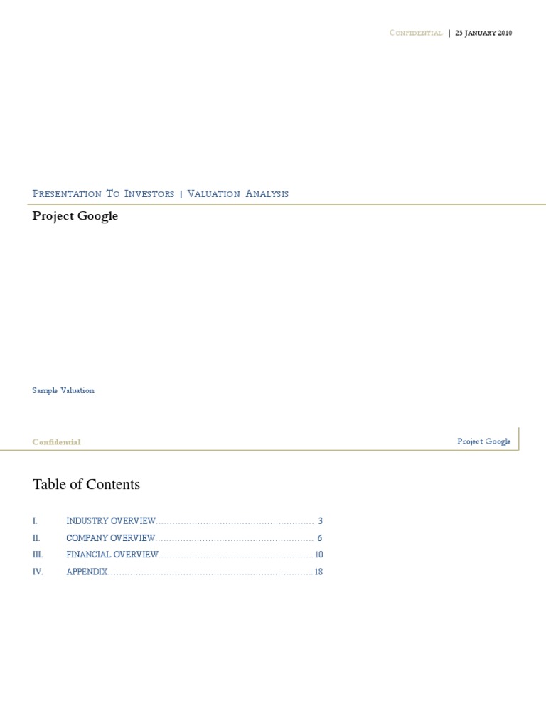 Google Valuation Presentation | PDF | Discounted Cash Flow | Cost Of ...