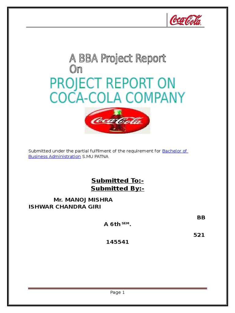 Coca Cola Project Mba | PDF | Coca Cola | Drink