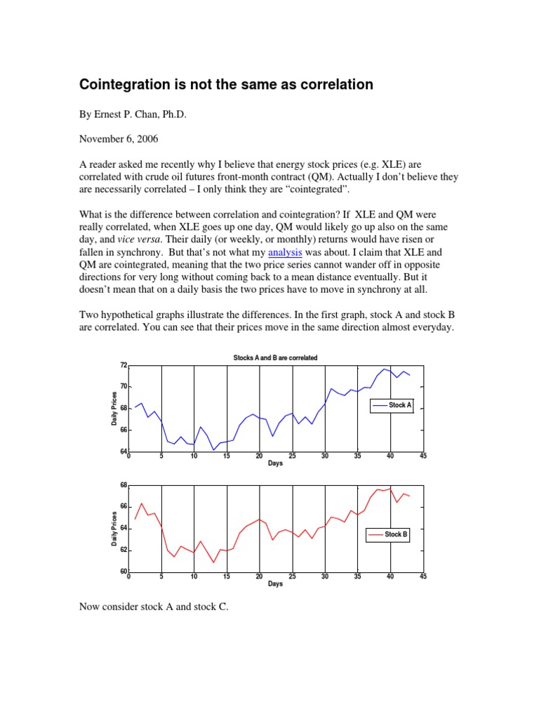 Cointegration Is Not The Same As Correlation: Analysis | PDF ...