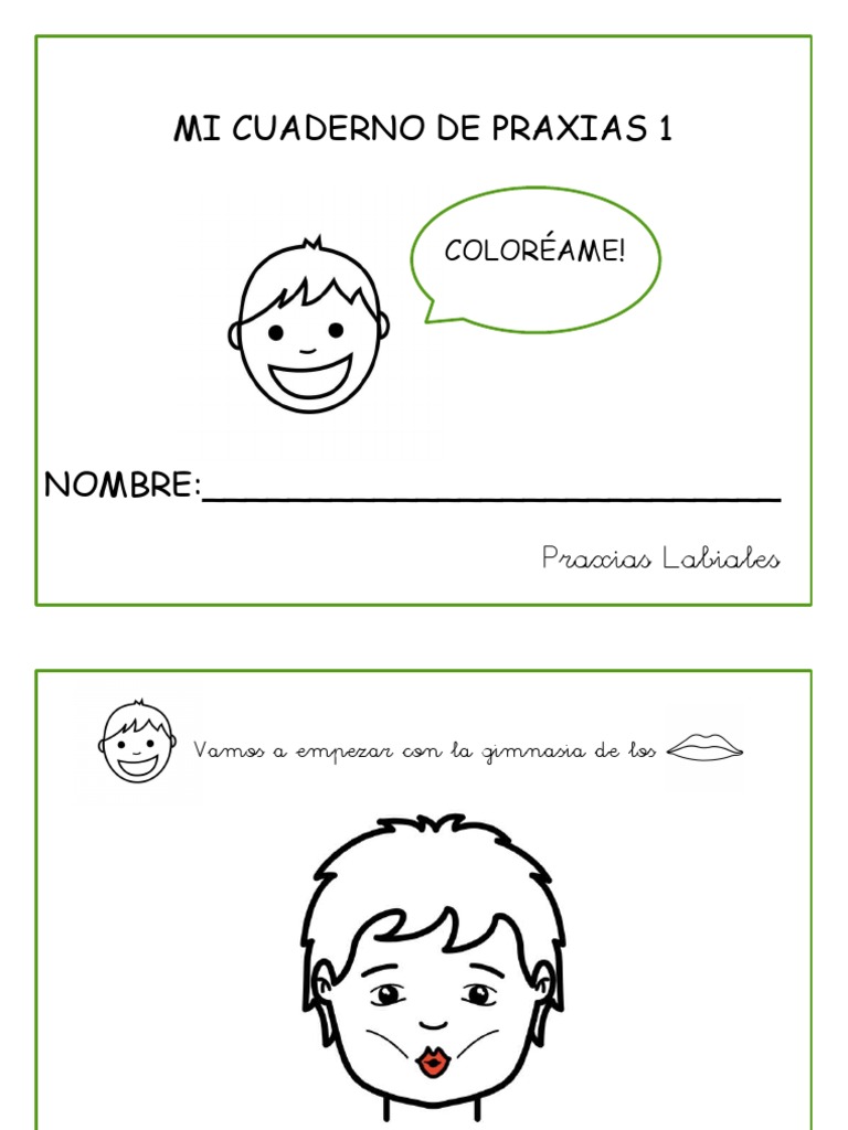 Cuaderno de Praxias Labiales | PDF